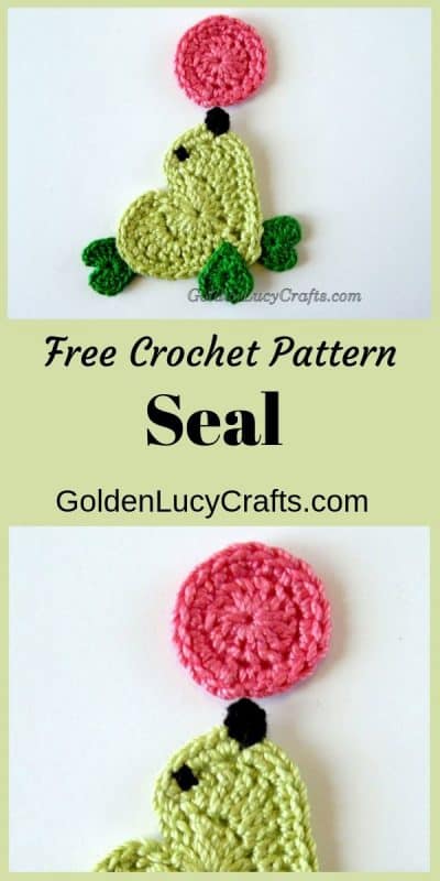 Heart Seal Applique, Free Crochet Pattern - GoldenLucyCrafts