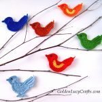 Crochet Bird Applique, Love Bird, Crochet Pattern - GoldenLucyCrafts