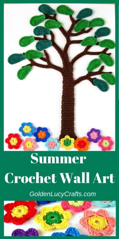 Summer Crochet Wall Art, Wall Decor, Fiber Art, Wall Hangning
