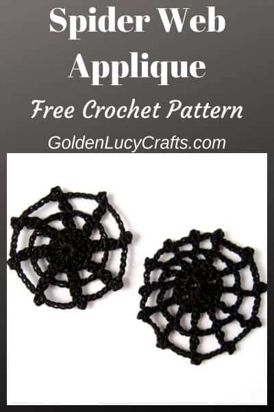 Spider Web Applique Crochet Pattern - GoldenLucyCrafts