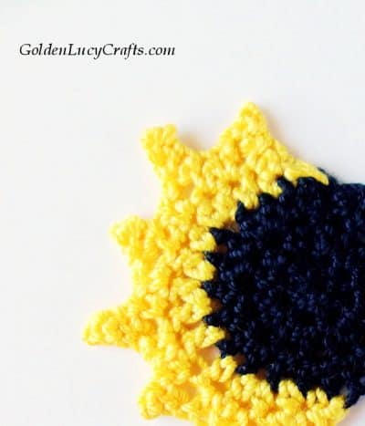 Crochet Partial Solar Eclipse Applique - GoldenLucyCrafts