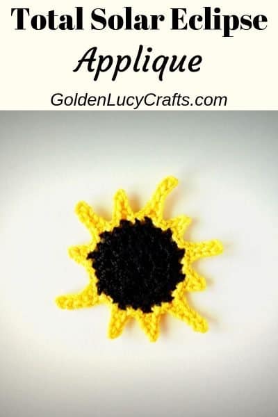 Total Solar Eclipse Applique, Free Crochet Pattern - GoldenLucyCrafts