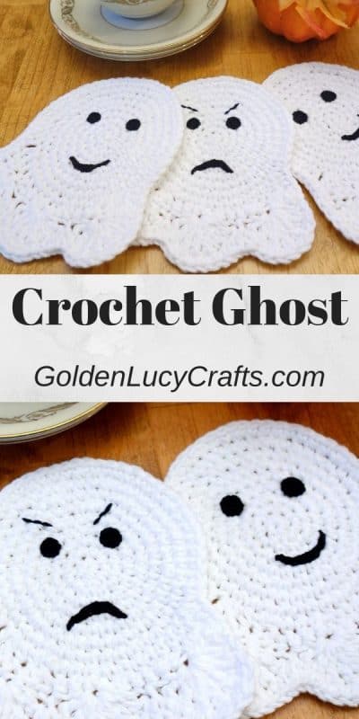Crochet Ghost Coaster or Applique - Pattern Pack Pro Publication ...