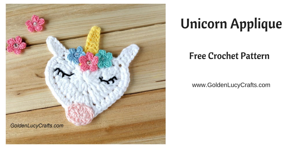 Heart Unicorn Applique, Free Crochet Pattern – GoldenLucyCrafts
