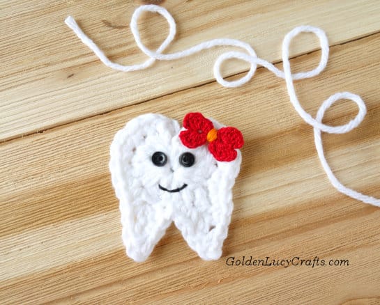 Crochet Tooth Applique, Free Crochet Pattern – GoldenLucyCrafts