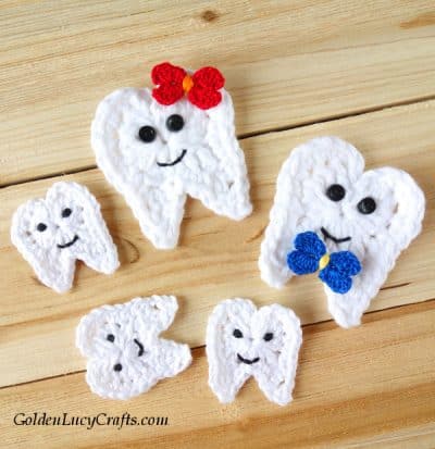 Crochet Tooth Applique, Free Crochet Pattern – GoldenLucyCrafts