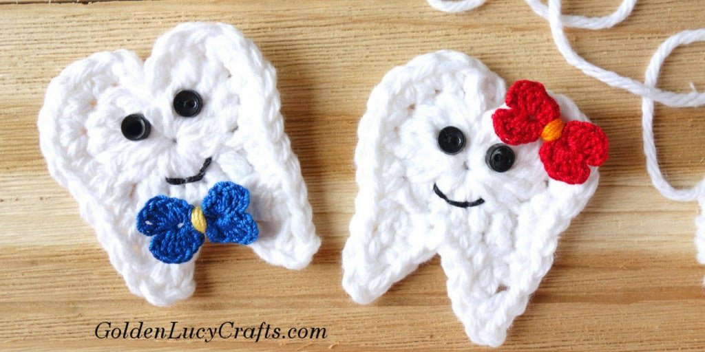 Crochet Tooth Applique, Free Crochet Pattern – GoldenLucyCrafts