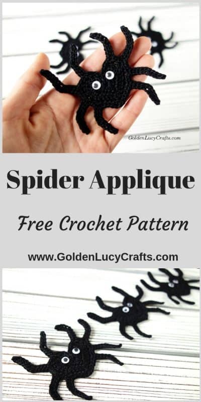 Heart Spider Applique, Free Crochet Pattern – GoldenLucyCrafts