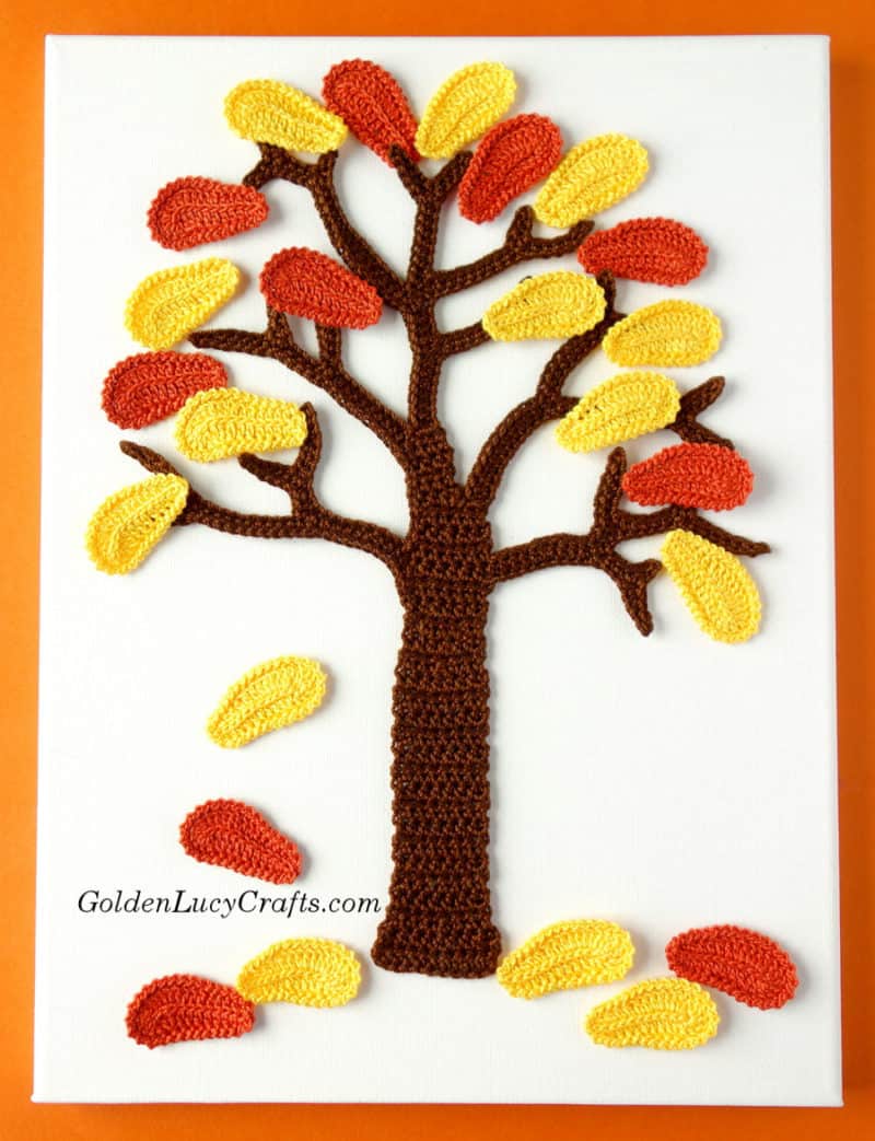 Fall Crochet Wall Hanging, Crochet Fall Tree – GoldenLucyCrafts