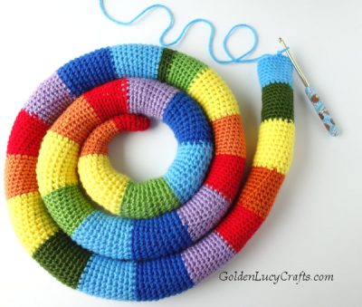 Crochet Rainbow Snake, Free crochet Pattern - GoldenLucyCrafts