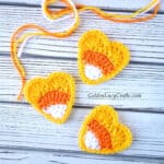 Crochet Candy Corn Heart Appliqu - GoldenLucyCrafts