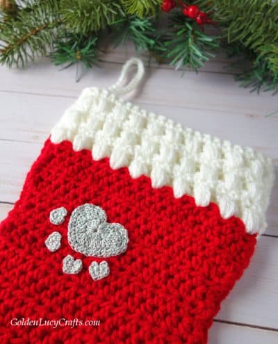 Dog Christmas Stocking, Free Crochet Pattern - GoldenLucyCrafts