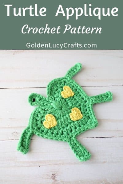 Crochet Turtle Applique, Free Crochet Pattern - GoldenLucyCrafts