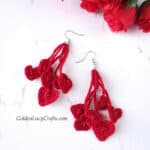 Crochet Heart Earrings, DIY, Free Crochet Pattern - GoldenLucyCrafts