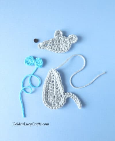Mouse Applique, Free Crochet Pattern - GoldenLucyCrafts