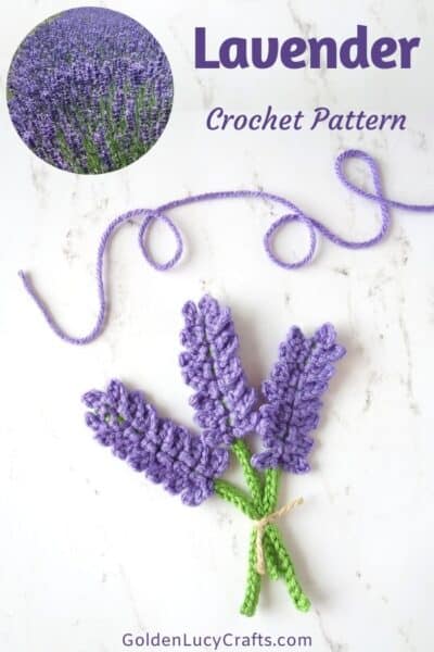 Crochet Lavender Applique Pattern - GoldenLucyCrafts