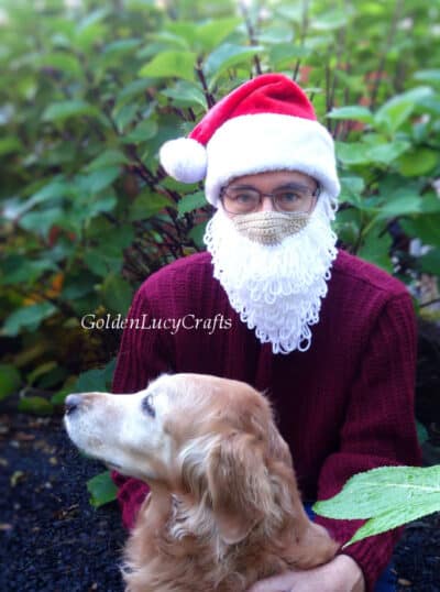 Santa Beard Mask Free Crochet Pattern - GoldenLucyCrafts