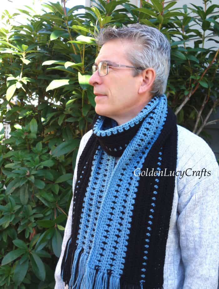 Scarf for Men, Unisex Scarf, Free Crochet Pattern – GoldenLucyCrafts