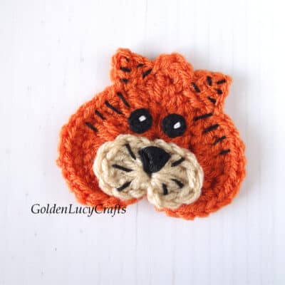 Heart Tiger Applique, Free Crochet Pattern - GoldenLucyCrafts