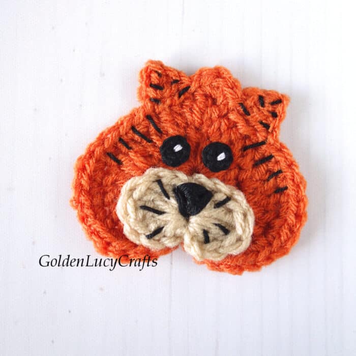 Heart Tiger Applique, Free Crochet Pattern - GoldenLucyCrafts