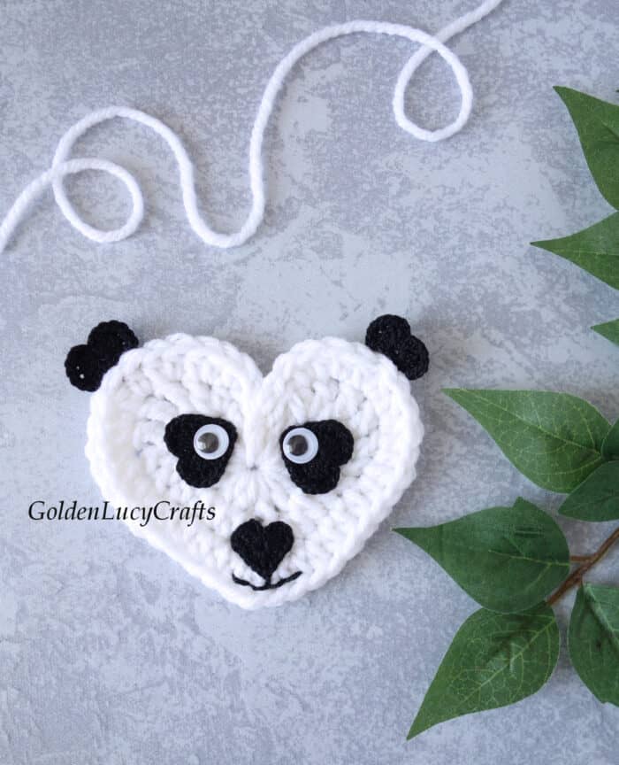 Crochet Panda Applique, Free Crochet Pattern - GoldenLucyCrafts