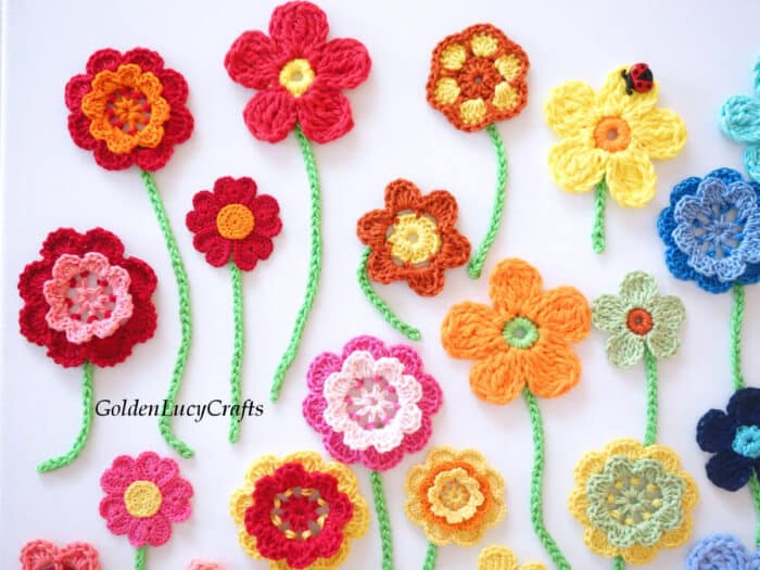 Crochet Flower Wall Art, Wall Decor - GoldenLucyCrafts