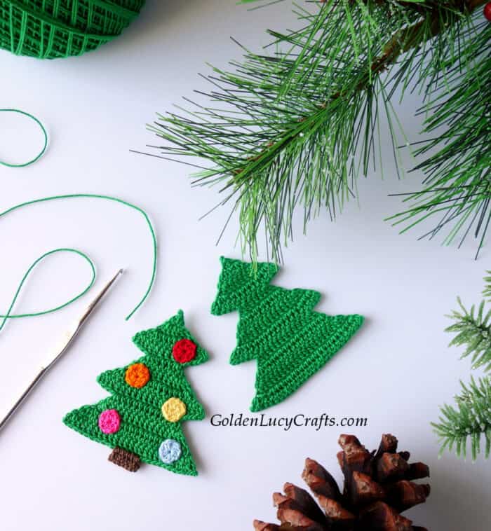 Christmas Tree Applique, Free Crochet Pattern – GoldenLucyCrafts