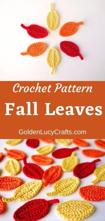 Crochet Leaf Pattern, Easy Leaf, Free Crochet Pattern - GoldenLucyCrafts