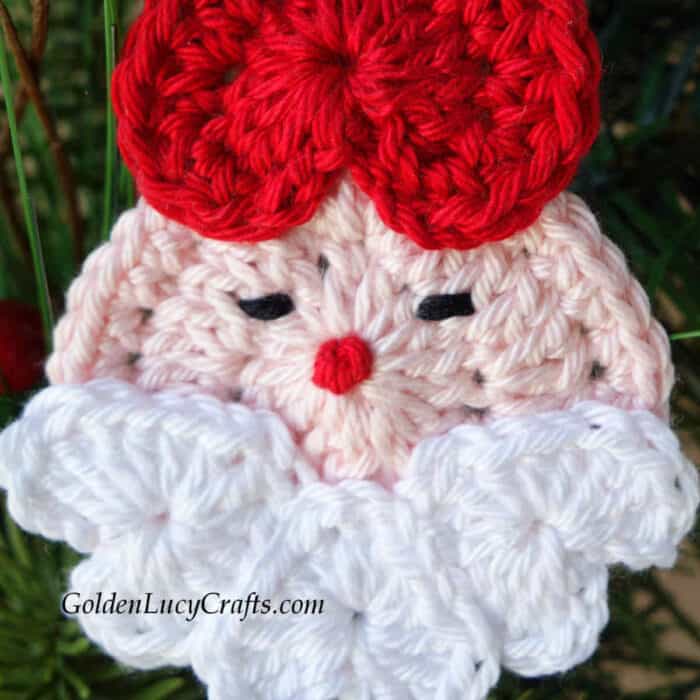 Heart Santa Ornament, Free Crochet Pattern - GoldenLucyCrafts