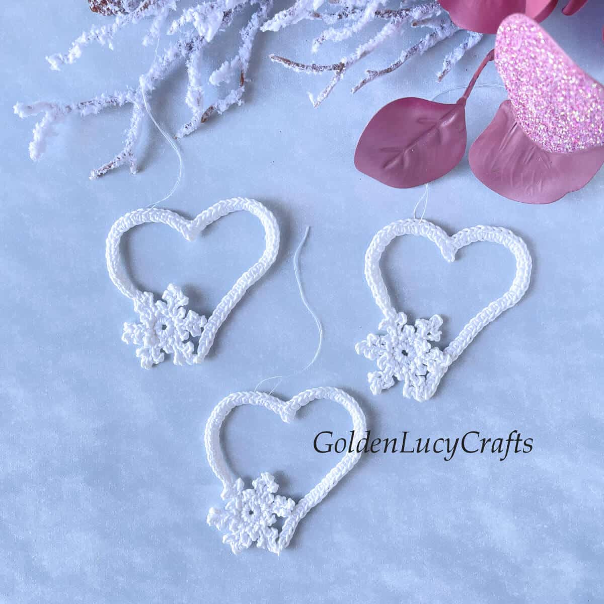 Snowflake Heart Ornament, Free Crochet Pattern – GoldenLucyCrafts