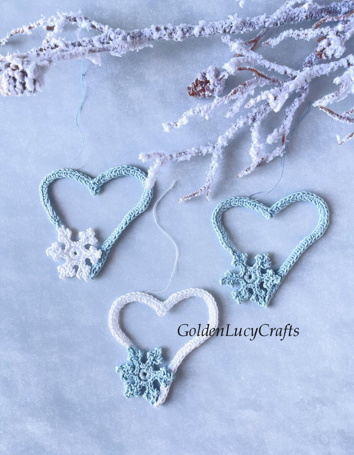 Snowflake Heart Ornament, Free Crochet Pattern – GoldenLucyCrafts