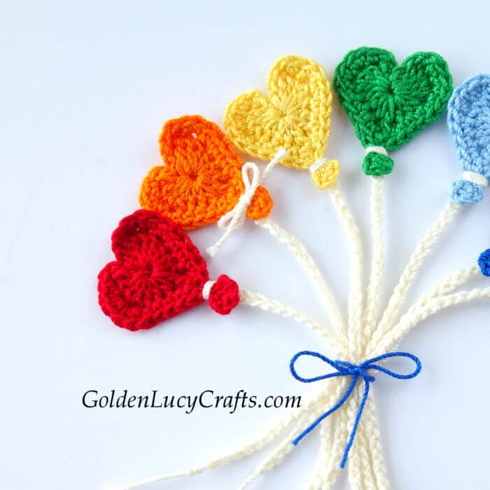 Heart Balloon Applique, Free Crochet Pattern – GoldenLucyCrafts