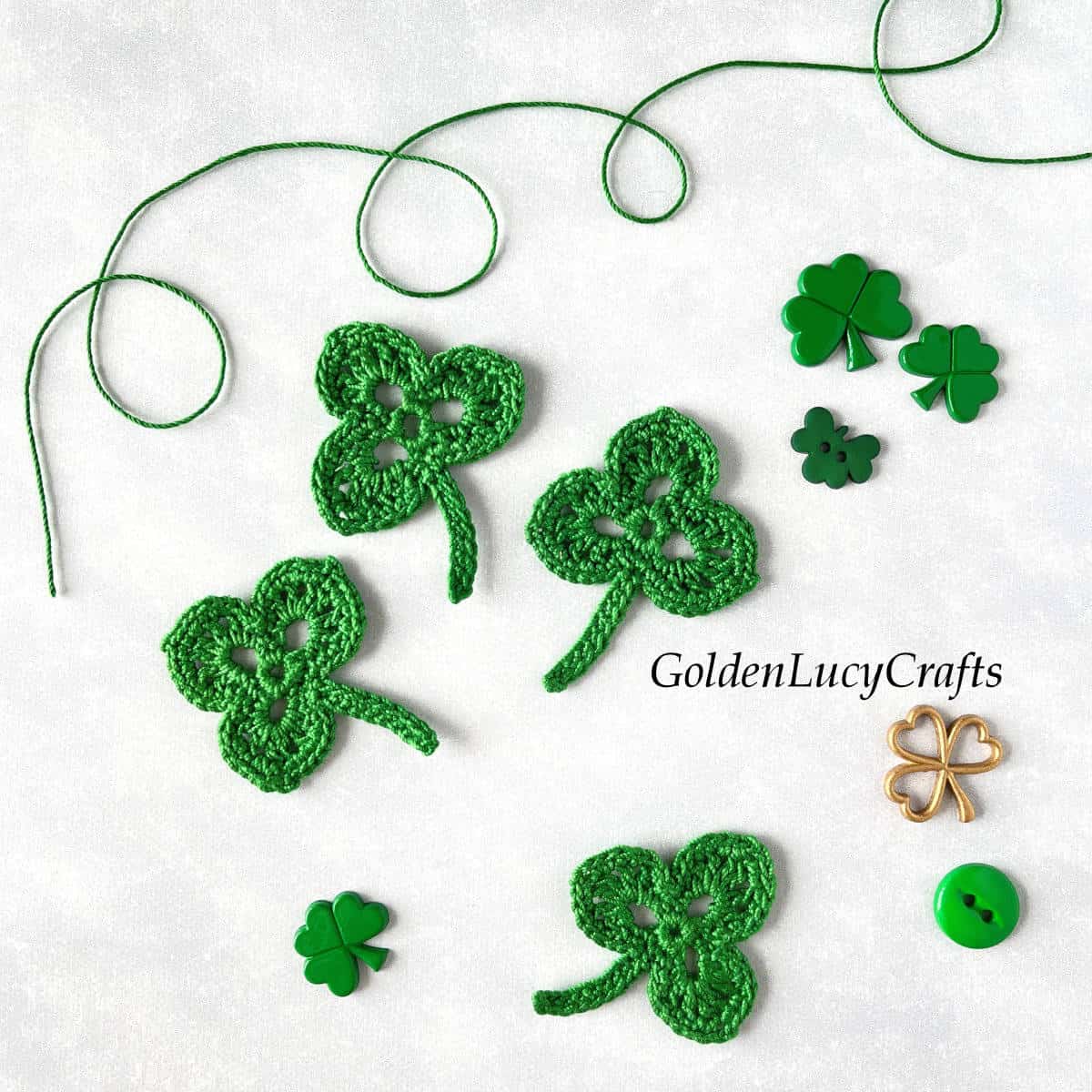 Crochet Shamrock, Free Crochet Pattern - GoldenLucyCrafts