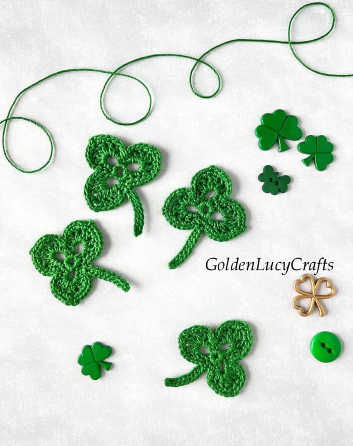 Crochet Shamrock, Free Crochet Pattern - GoldenLucyCrafts