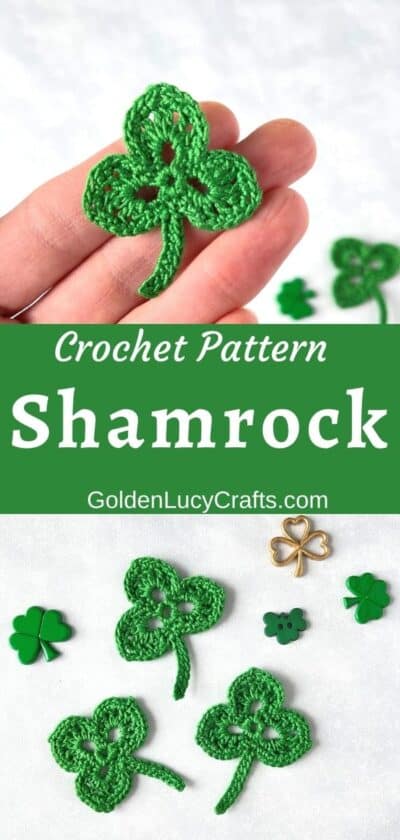 Crochet Shamrock, Free Crochet Pattern - GoldenLucyCrafts