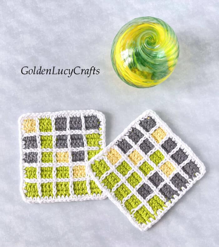 Wordle Coaster, Free Crochet Pattern - GoldenLucyCrafts