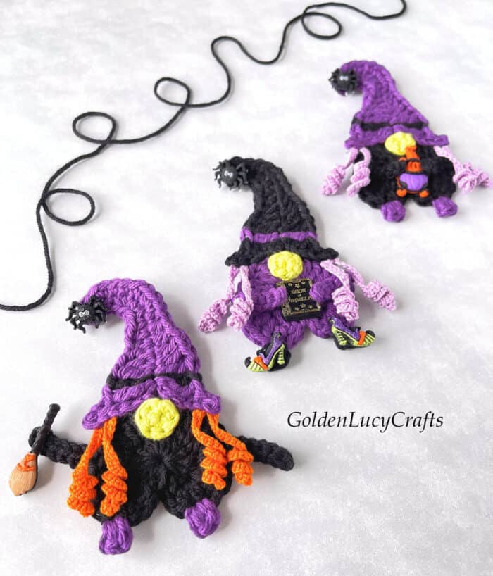 Crochet Witch Gnome, Halloween - GoldenLucyCrafts