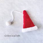 Crochet Mini Santa Hat Christmas Ornament - GoldenLucyCrafts
