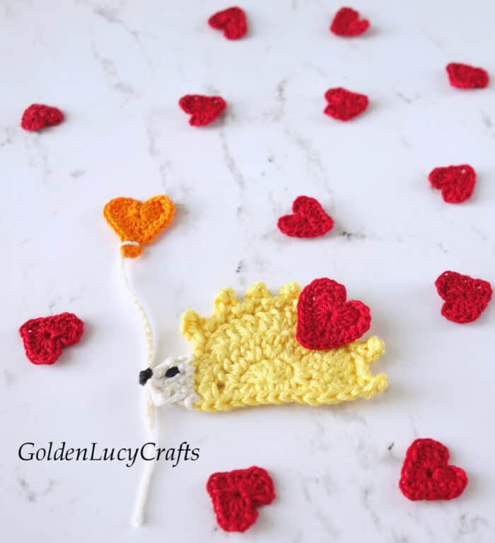 Hedgehog Applique, Free Crochet Pattern - GoldenLucyCrafts