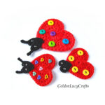 Ladybug Applique, Free Crochet Pattern - GoldenLucyCrafts