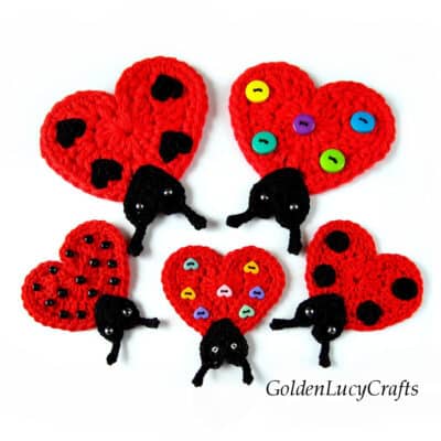 Ladybug Applique, Free Crochet Pattern - GoldenLucyCrafts