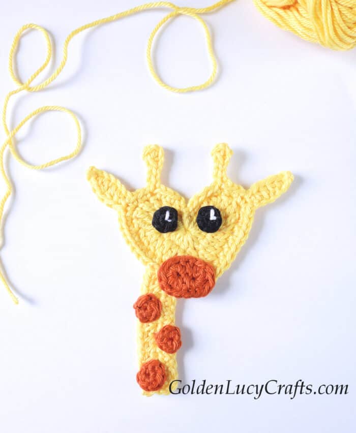 Heart Giraffe Applique, Free Crochet Pattern - GoldenLucyCrafts