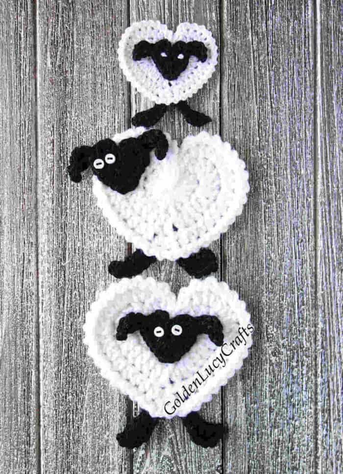 Heart Sheep Applique, Free Crochet Pattern – GoldenLucyCrafts