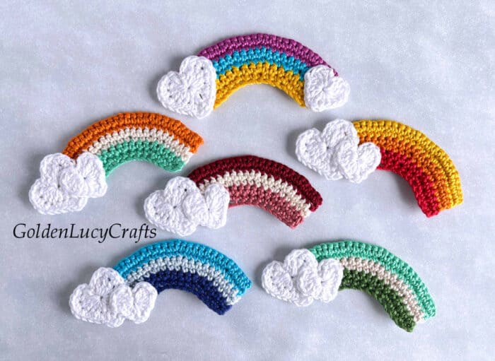 Rainbow Applique, Free Crochet Pattern - GoldenLucyCrafts