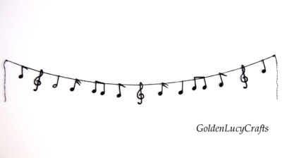 Music Notes Crochet Garland, Home Decor Idea - GoldenLucyCrafts