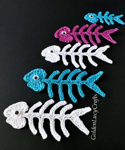 Fishbone Applique, Crochet Pattern - GoldenLucyCrafts