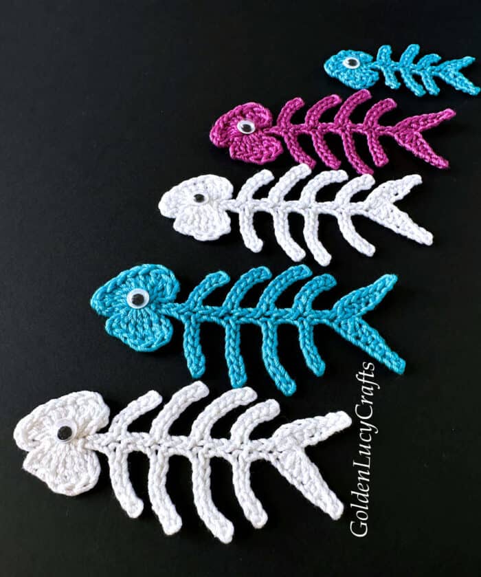 Fishbone Applique, Crochet Pattern - GoldenLucyCrafts
