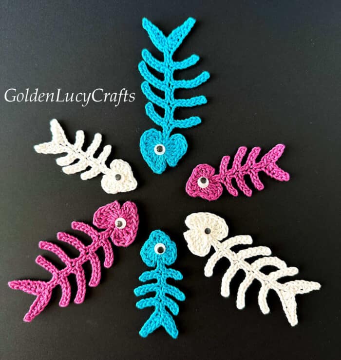 Fishbone Applique, Crochet Pattern - GoldenLucyCrafts