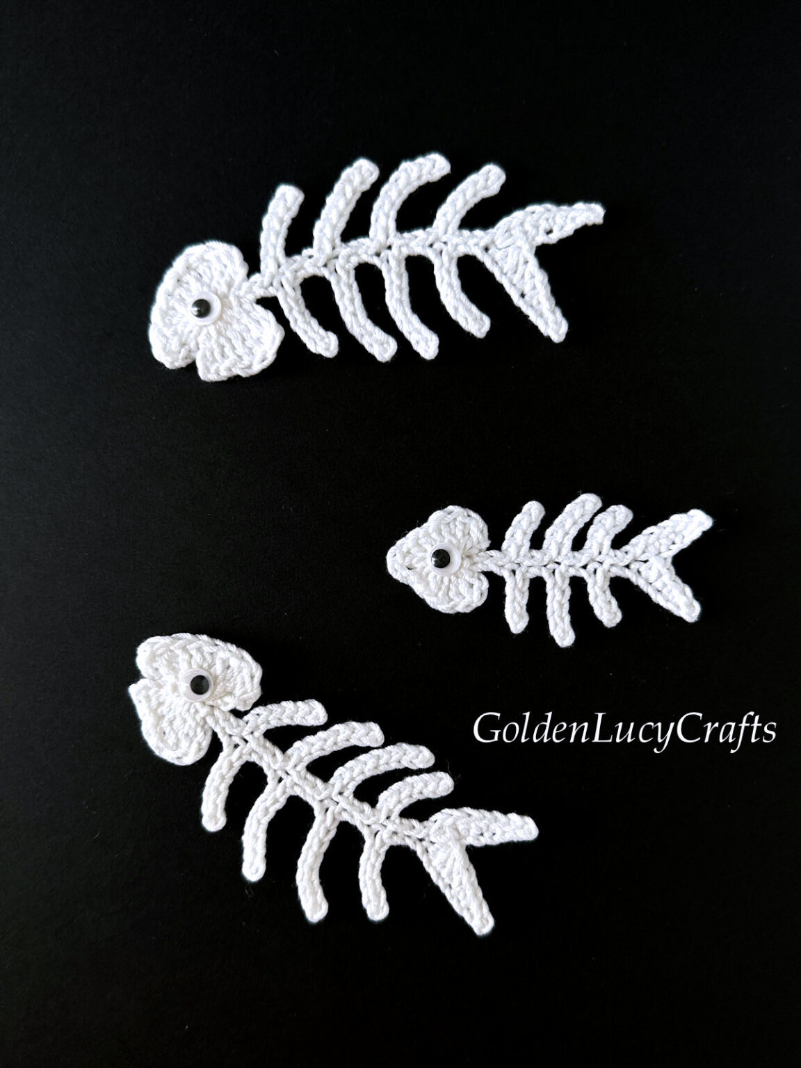 Fishbone Applique, Crochet Pattern - GoldenLucyCrafts