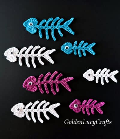 Fishbone Applique, Crochet Pattern - GoldenLucyCrafts